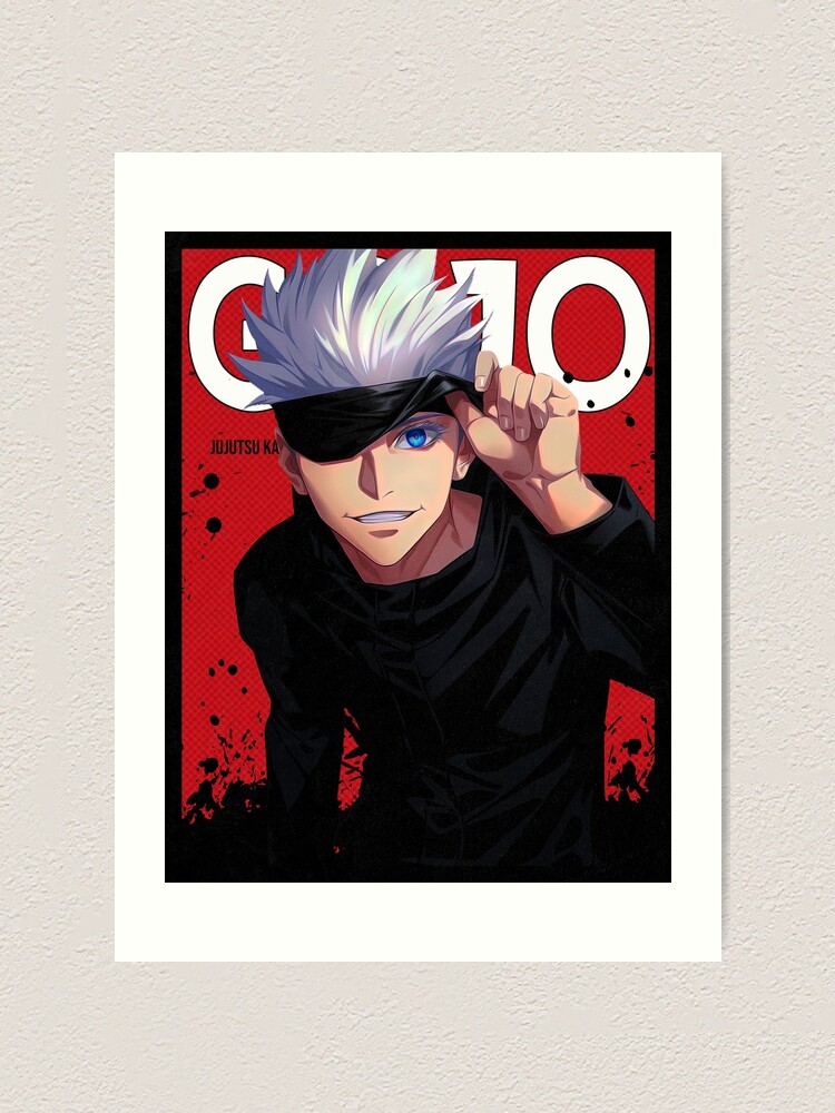 "Gojo Satoru Jujutsu Kaisen Red Comic Design" Art Print for Sale by ...