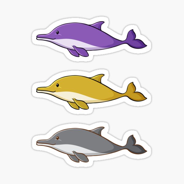 "dolphins sticker set" Sticker for Sale by Animster | Redbubble