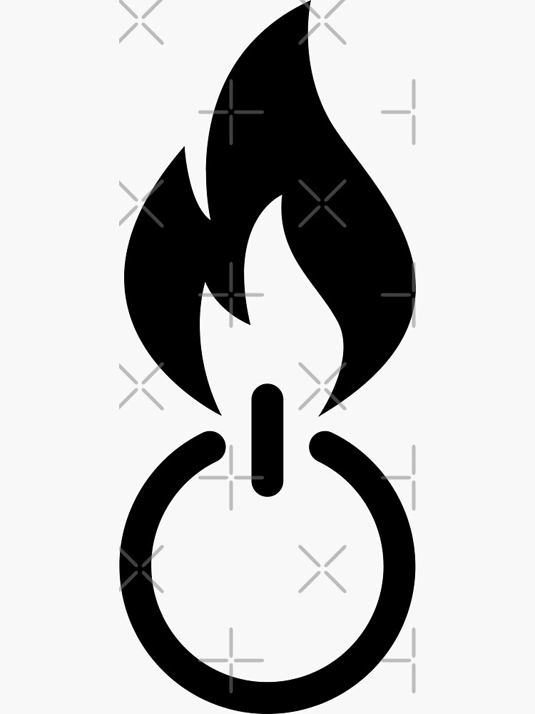 "on fire icon minimal minimum without words" Sticker for Sale by badbug ...