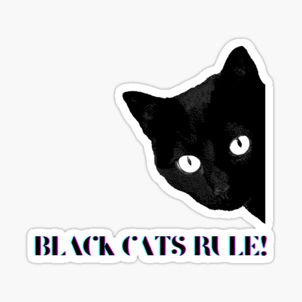 "Black Cats Rule! " Sticker for Sale by tooorkish | Redbubble