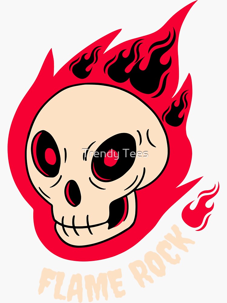 "Flame Rock Burning Skull" Sticker for Sale by victorwanambisi | Redbubble