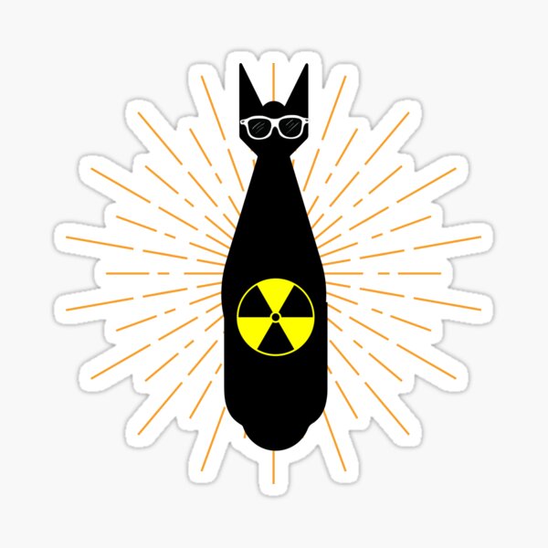 "Atomic Bomb Cat Sticker" Sticker for Sale by Narongny | Redbubble