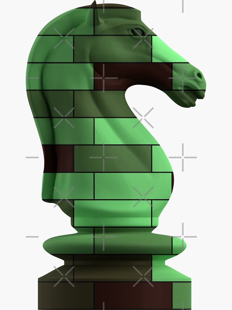 "CHESS,KNIGHT,GREEN BRICKS" Sticker for Sale by asketch2b | Redbubble