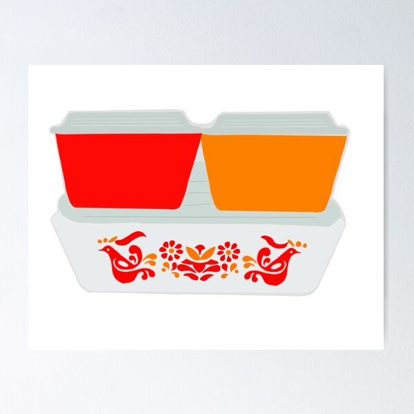 "Vintage Pyrex Friendship Pattern Refrigerator Set" Poster for Sale by ...