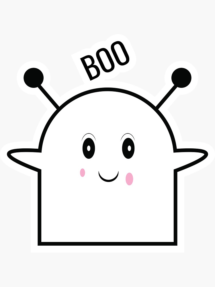"Boo Ghost Sticker, Cute Ghost Sticker" Sticker for Sale by ...