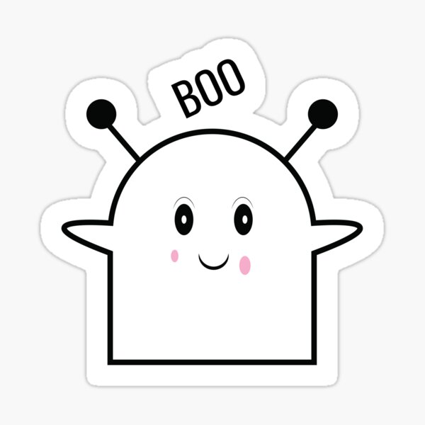 "Boo Ghost Sticker, Cute Ghost Sticker" Sticker for Sale by ...