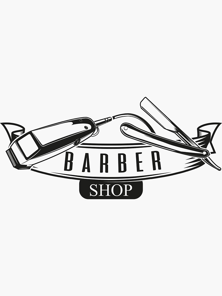 "BARBER SHOP" Sticker for Sale by MyTeeSpecial | Redbubble