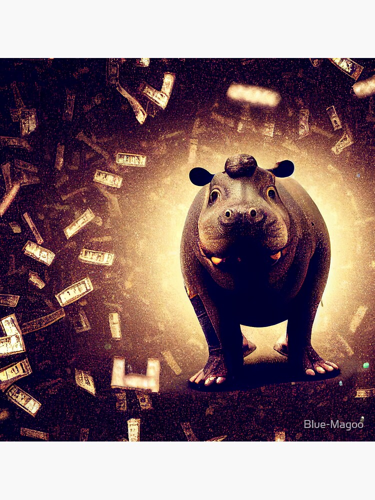 "Hip Hop Hippo" Sticker for Sale by Blue-Magoo | Redbubble
