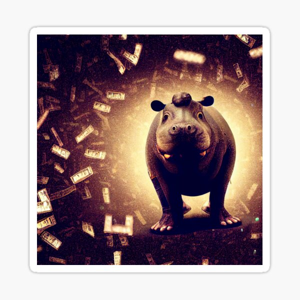 "Hip Hop Hippo" Sticker for Sale by Blue-Magoo | Redbubble