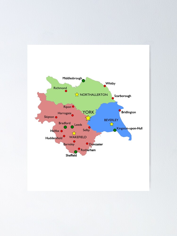 "Yorkshire Map" Poster for Sale by Sami2020 | Redbubble