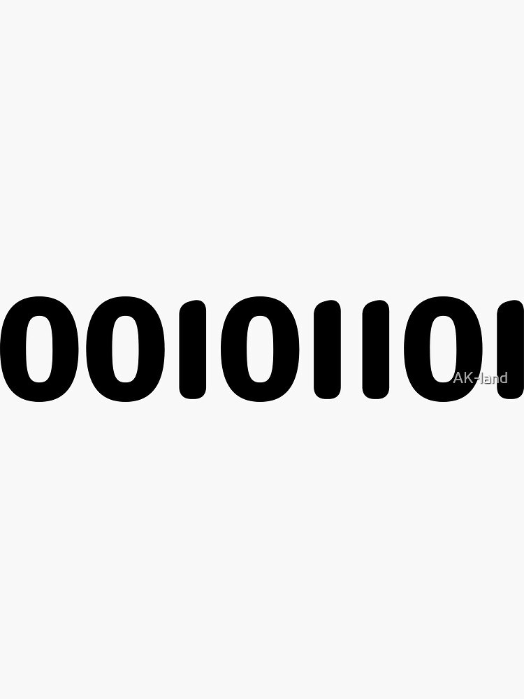 "00101101 Binary numeration system" Sticker for Sale by AK-land | Redbubble