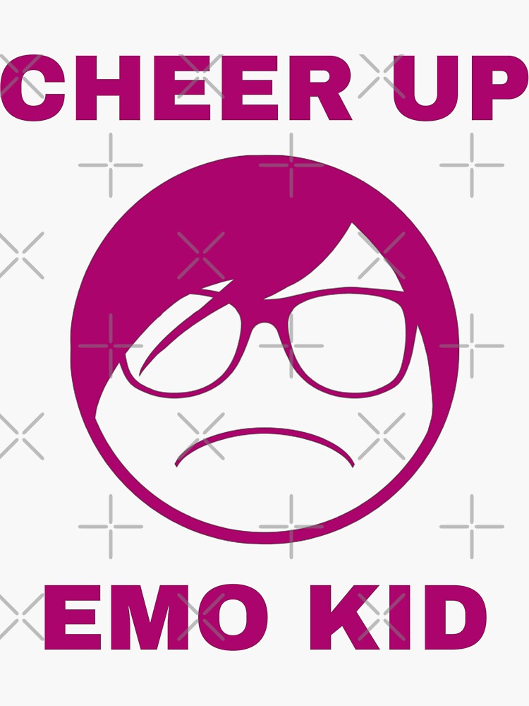 "Cheer Up Emo Kid" Sticker for Sale by 4ngelmeat | Redbubble