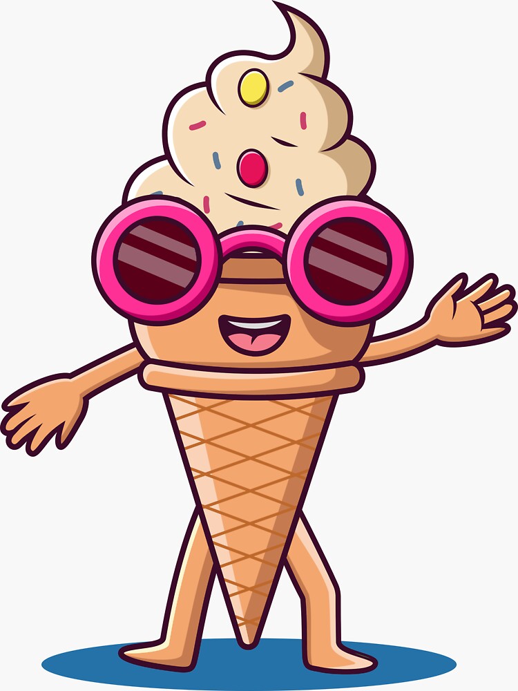 "Dancing Ice-Cream Cone" Sticker for Sale by NordicShoppe | Redbubble