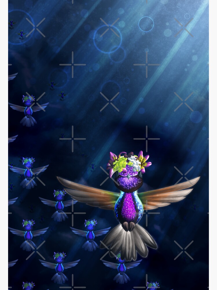 "Moon Lit Velvet-Purple Coronet Hummingbird" Sticker for Sale by ...