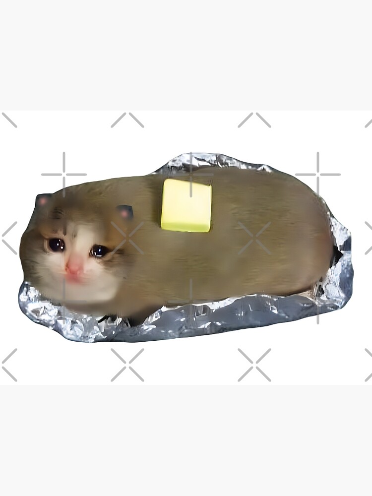 "Baked Sweet Potato Cat Cursed Crying with Butter Meme" Art Print for ...
