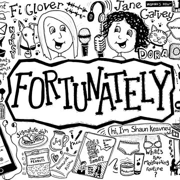 "Fortunately with Fi & Jane" Sticker for Sale by DaniEdmunds | Redbubble