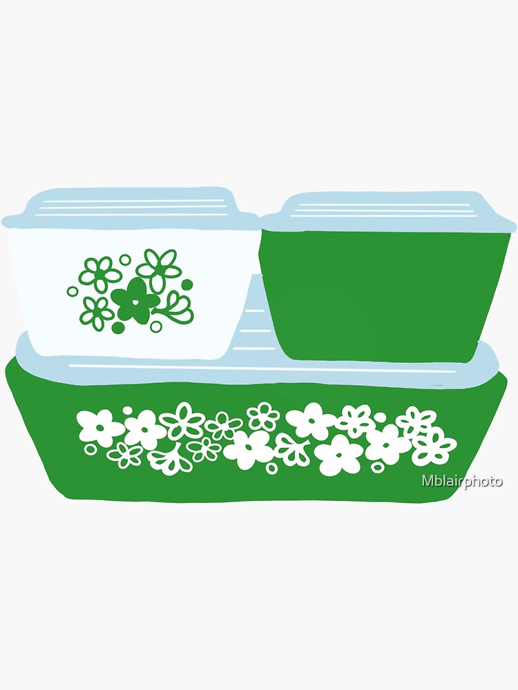 "Vintage Pyrex Crazy Daisy Refrigerator Set" Sticker for Sale by ...
