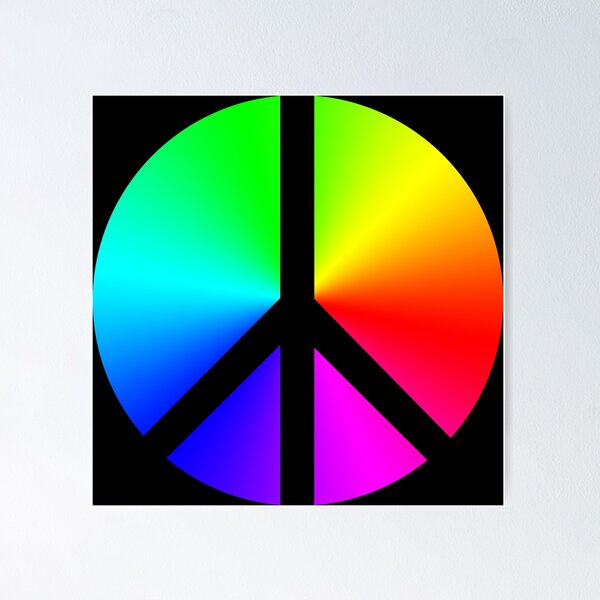 "Negative Space Rainbow Peace Sign" Poster for Sale by KristalStittle ...