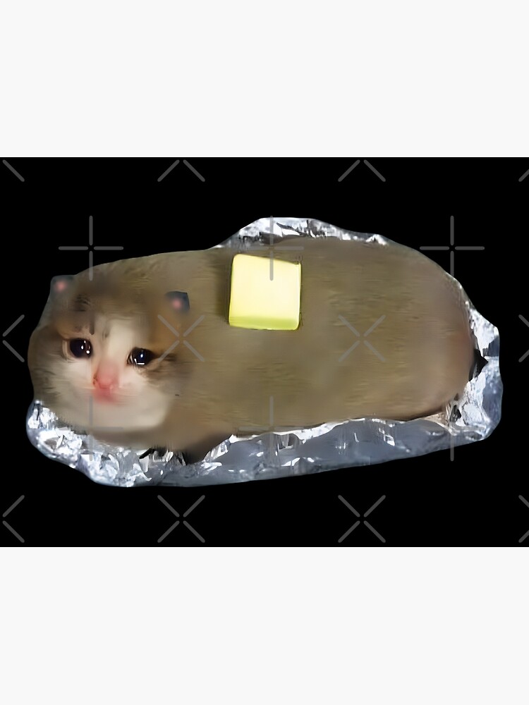"Baked Potato Cursed Sad Butter Cat Crying Meme" Art Print for Sale by ...
