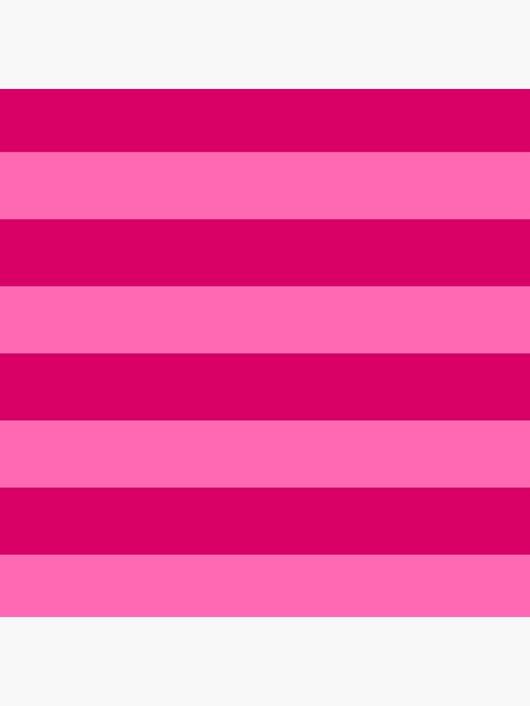 "Large Light and Dark Hot Pink Stripes | Horizontal Stripe" Sticker for ...
