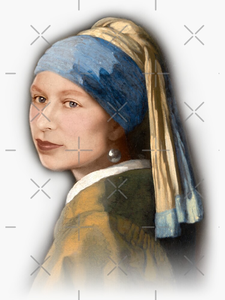 "Queen with the Pearl Earring" Sticker for Sale by Moogle7 | Redbubble