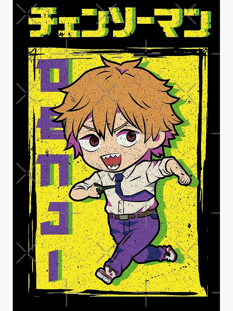 "CHAINSAW MAN : DENJI CHIBI (GRUNGE STYLE)" Poster for Sale by ...