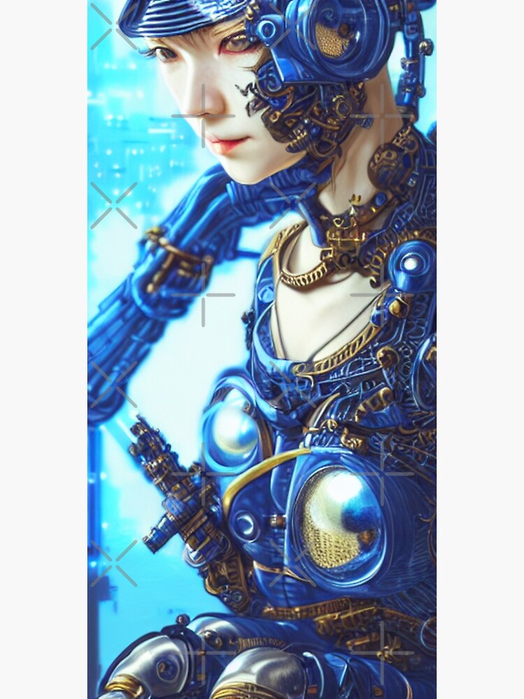 "Blue and Gold Cyborg Girl" Poster for Sale by SungThi | Redbubble