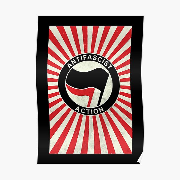 Antifascist Action Poster For Sale By Tinuscartoons Redbubble