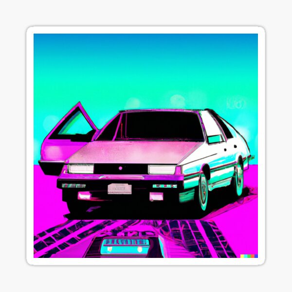 "Synthwave car UNO" Sticker for Sale by Lareee1234 | Redbubble