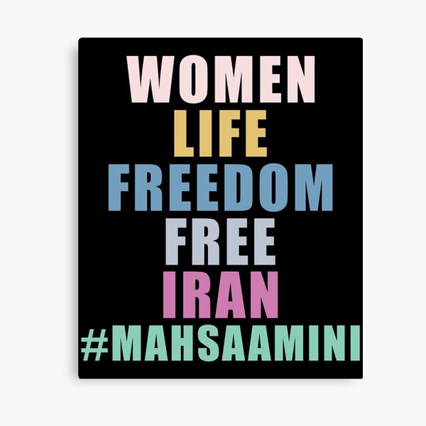 "Women Life Freedom Free Iran Mahsa Amini زن زندگی آزادی" Canvas Print ...