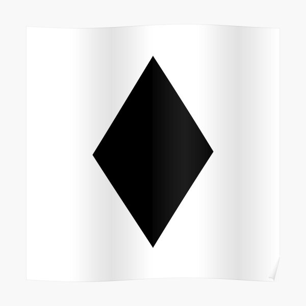 "Black Minimal Diamond Shape " Poster for Sale by GemsAnatomy | Redbubble