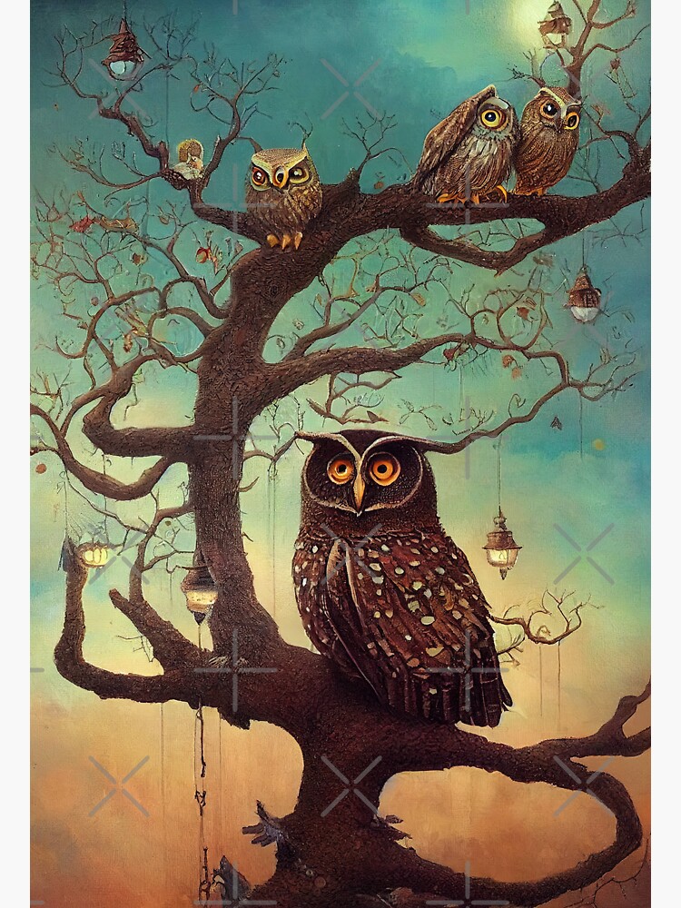 "Owls, Night Owl, Owl Art, Cute Owls Drawing" Sticker for Sale by ...