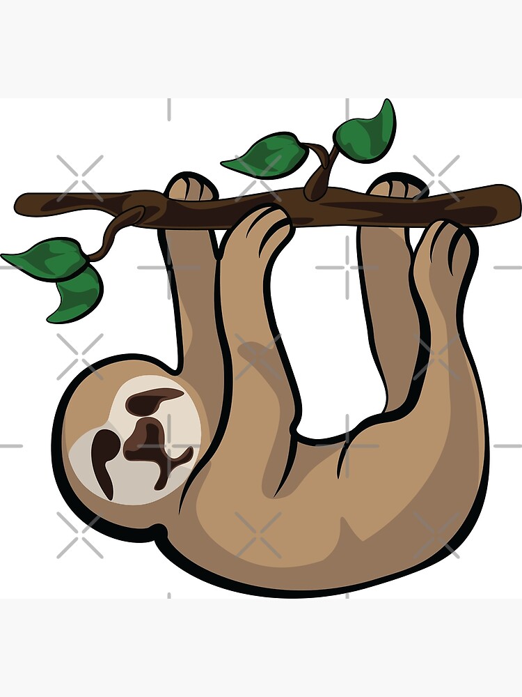 Minimalist Three-Toed Sloth Premium Matte Vertical Poster sold by Sam ...