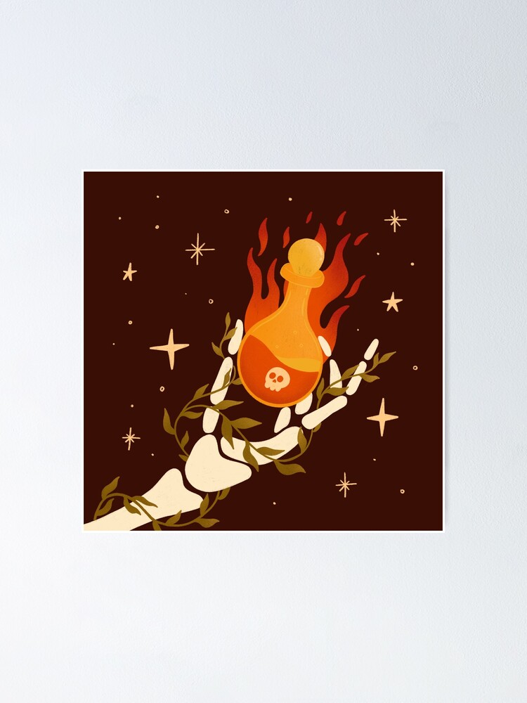 "Poison in skeleton hand" Poster for Sale by WeirdyTales | Redbubble