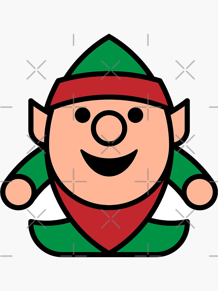 "Christmas Elf Sticker" Sticker for Sale by ValorGraphics | Redbubble