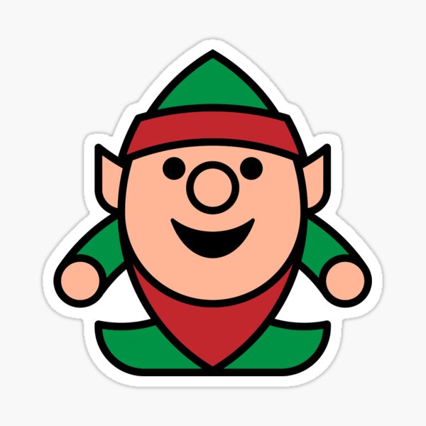 "Christmas Elf Sticker" Sticker for Sale by ValorGraphics | Redbubble