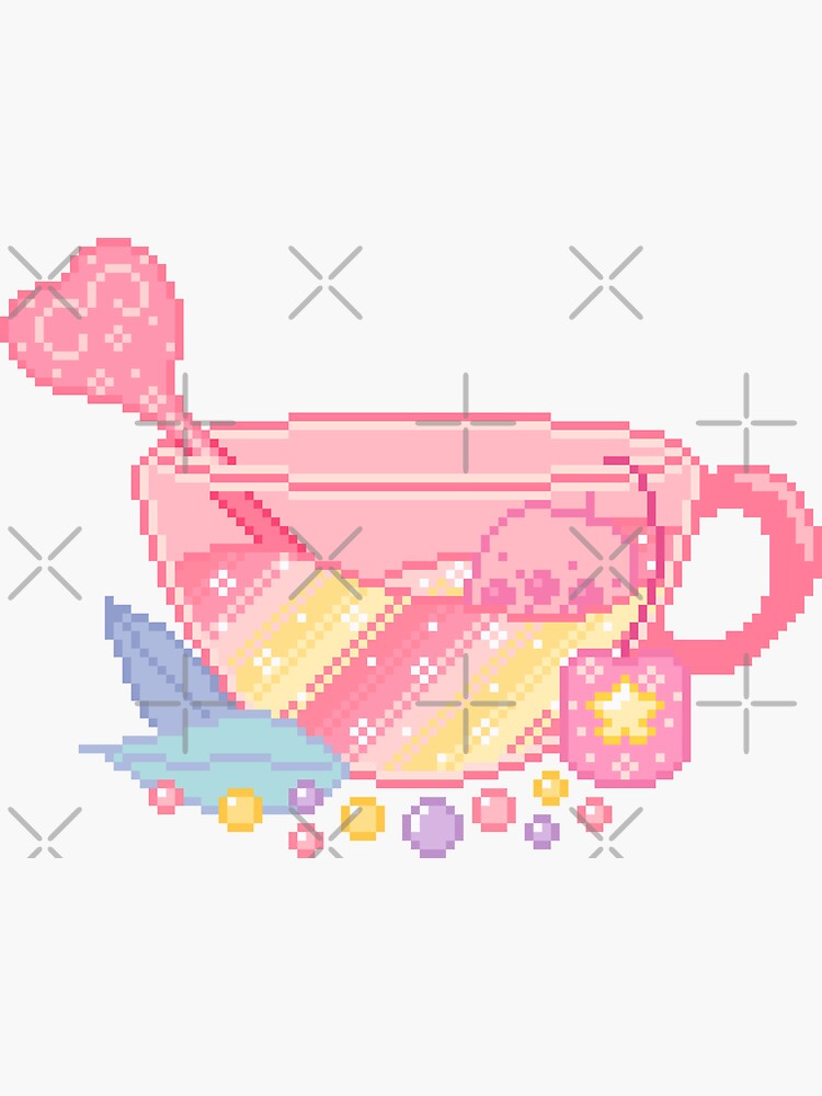 "Galaxy Tea Pixel Art" Sticker for Sale by AlleenasPixels | Redbubble