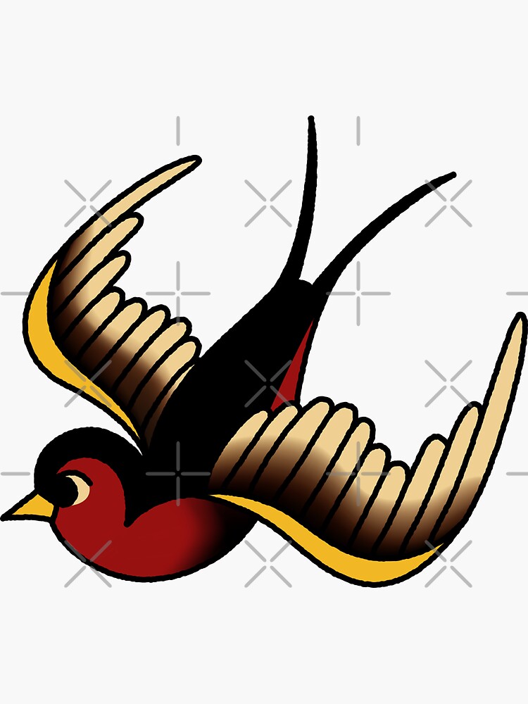 "Salty-Dog American Traditional Swallow" Sticker for Sale by salty-dog ...