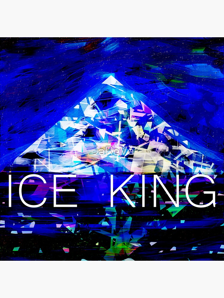 "Ice King text over Iceberg" Sticker for Sale by JaReVa | Redbubble