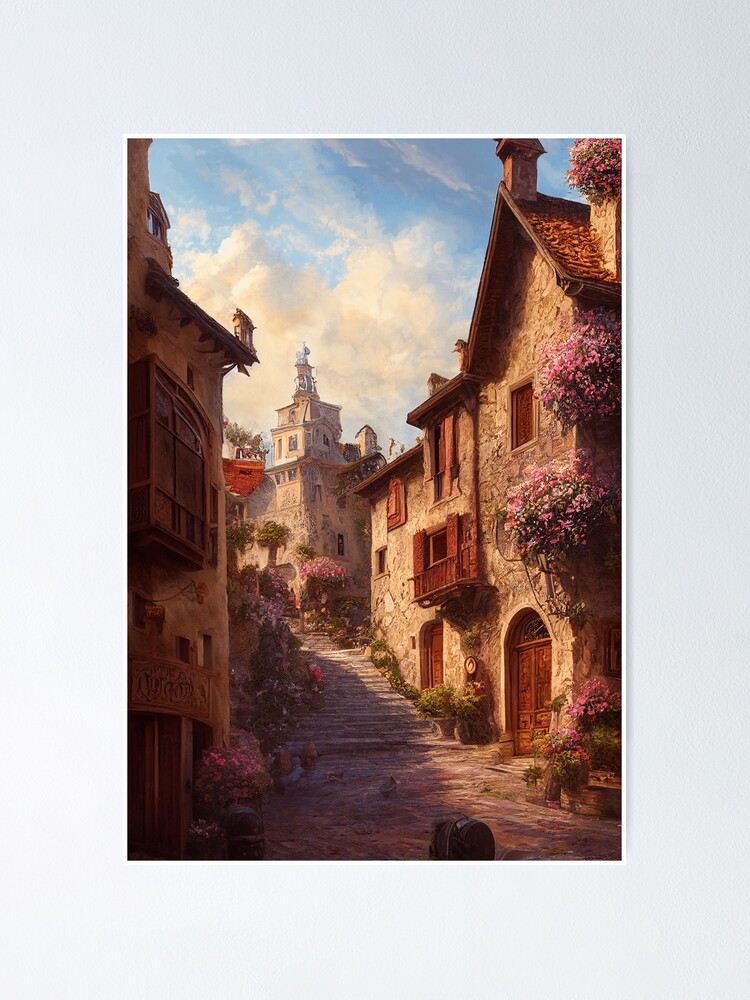 "Coastal Italian Renaissance Town" Poster for Sale by breaker160 ...