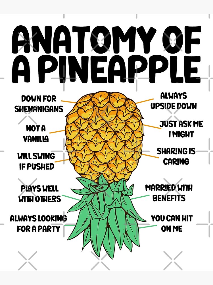 "Anatomy Of A Pineapple Funny Upside Down Pineapple" Poster for Sale by ...