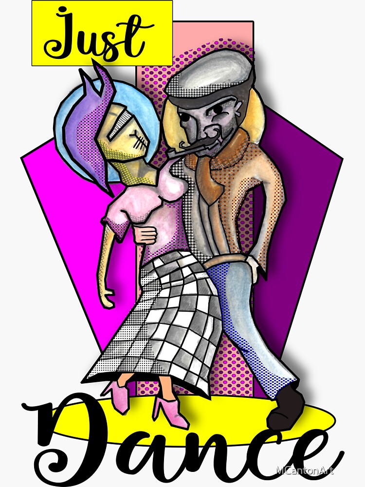 "Just Dance vector Illustration Graphic Tee and Hoodies" Sticker for ...