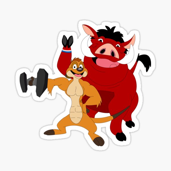 "BEAST MODE (Timon and Pumbaa)" Sticker by awsmdesigns | Redbubble