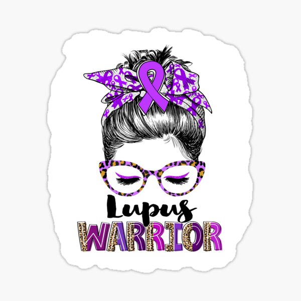 "Messy Bun Leopard Lupus Warrior" Sticker for Sale by rechardtee ...