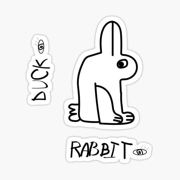 "Rabbit duck illusion" Sticker for Sale by bubbles-kaya | Redbubble
