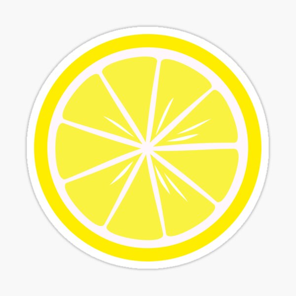 "Neon Lemon Slice Clip Art Citrus Fruit Design" Sticker for Sale by ...