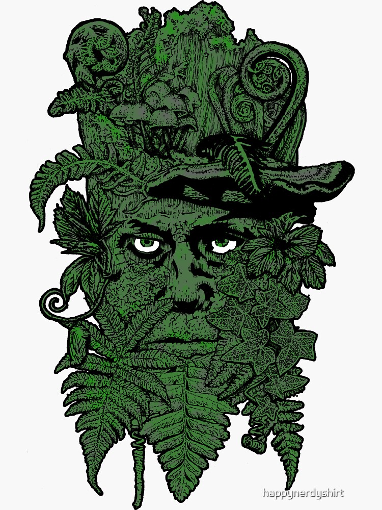 "The Green Man" Sticker for Sale by happynerdyshirt | Redbubble