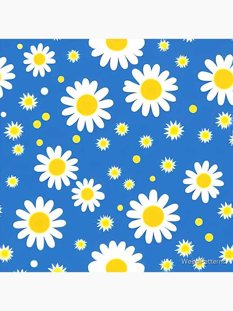 "Weird blue with big daisy flowers pattern" Poster for Sale by ...