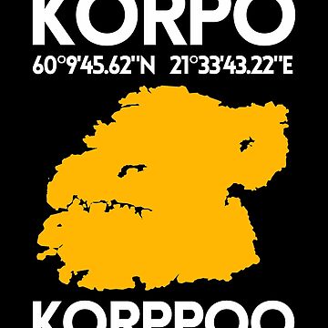 "Map of Korpo/Korppoo with coordinates" Art Print for Sale by ...