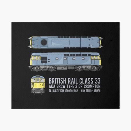 "British Rail Class 33 BRCW Type 3 Crompton Locomotive Diagram Gift ...